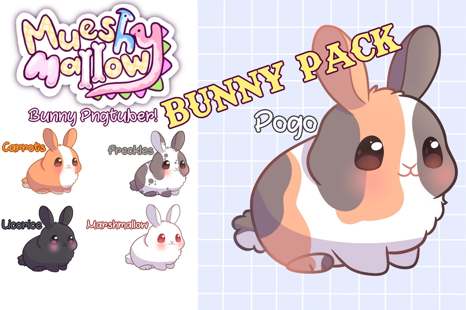 Bunny Pngtuber Pack! || All 5 Bunny Variations - Etsy