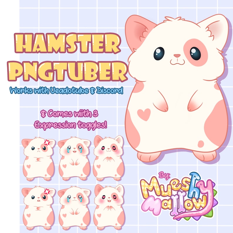 Hamster Pngtuber || 3 Expressions || Veadotube || Discord - Etsy