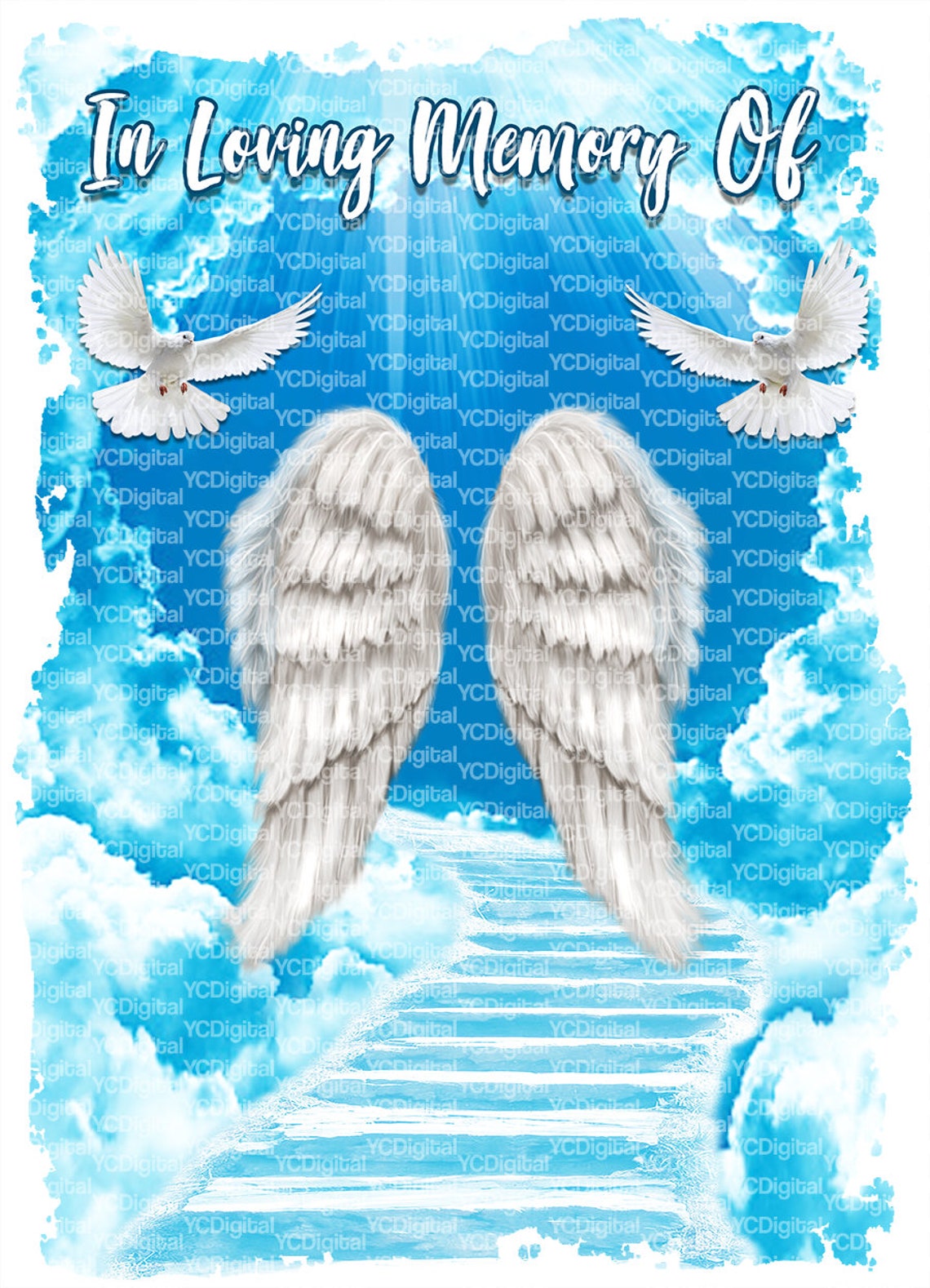 Rest in Peace Background/in Loving Memory Heaven Set of 9 PNG Digital ...