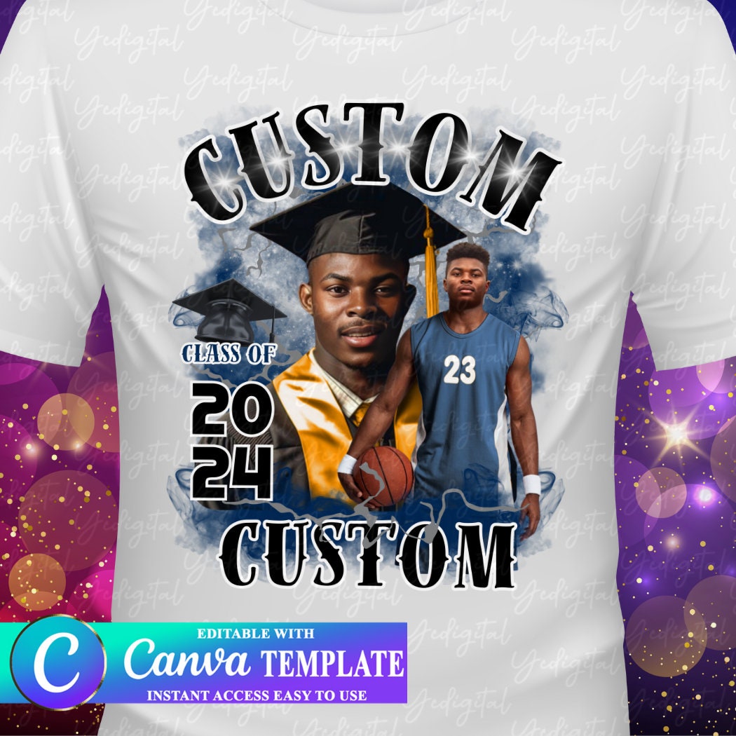 Editable Navy Blue Templates Customizable Navy Blue Graduation Shirt ...