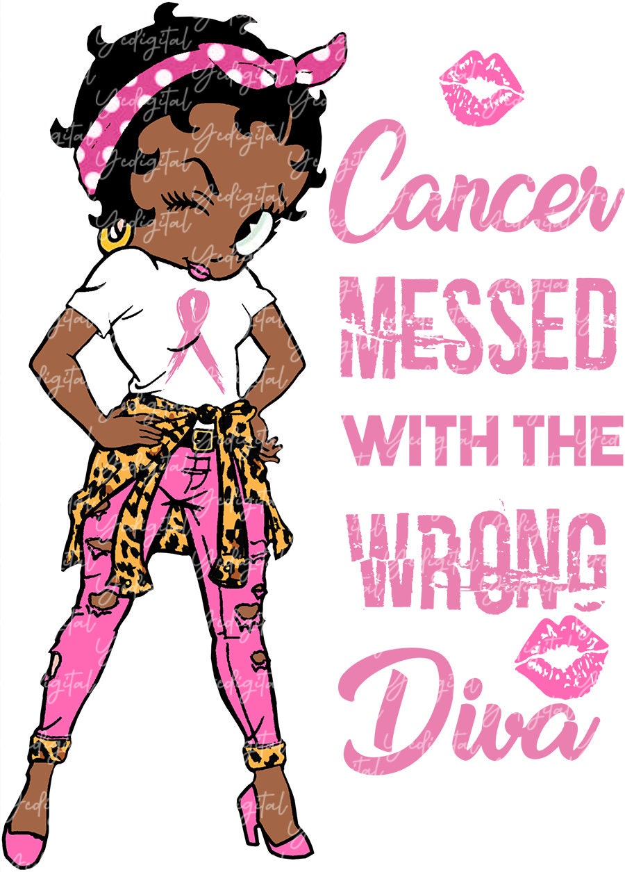 Cancer Messed With the Wrong Diva Breast Cancer Digital Download PNG ...