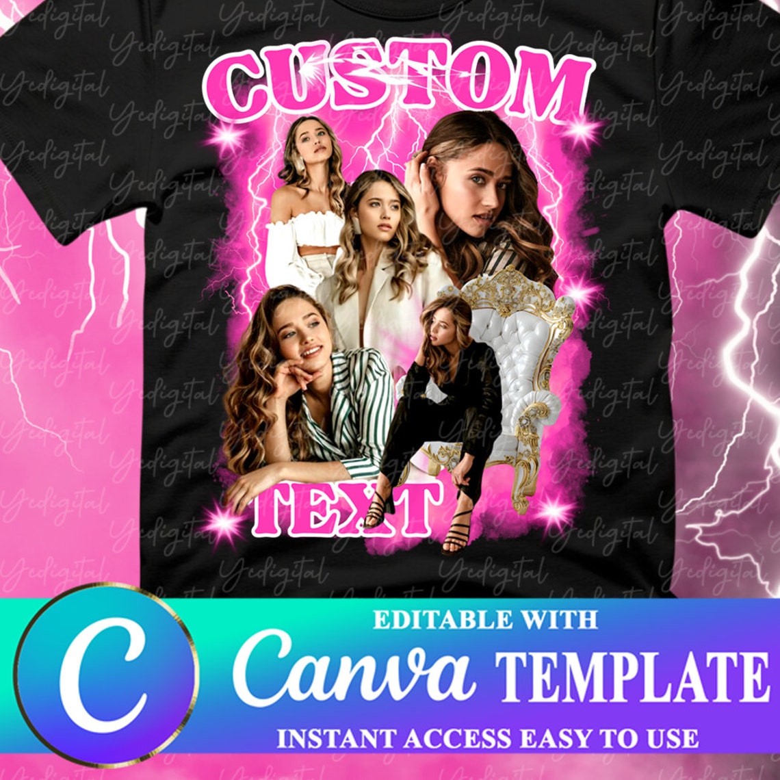 CUSTOM Your Bootleg Design, Customize Text Bootleg Idea, Pink Color ...