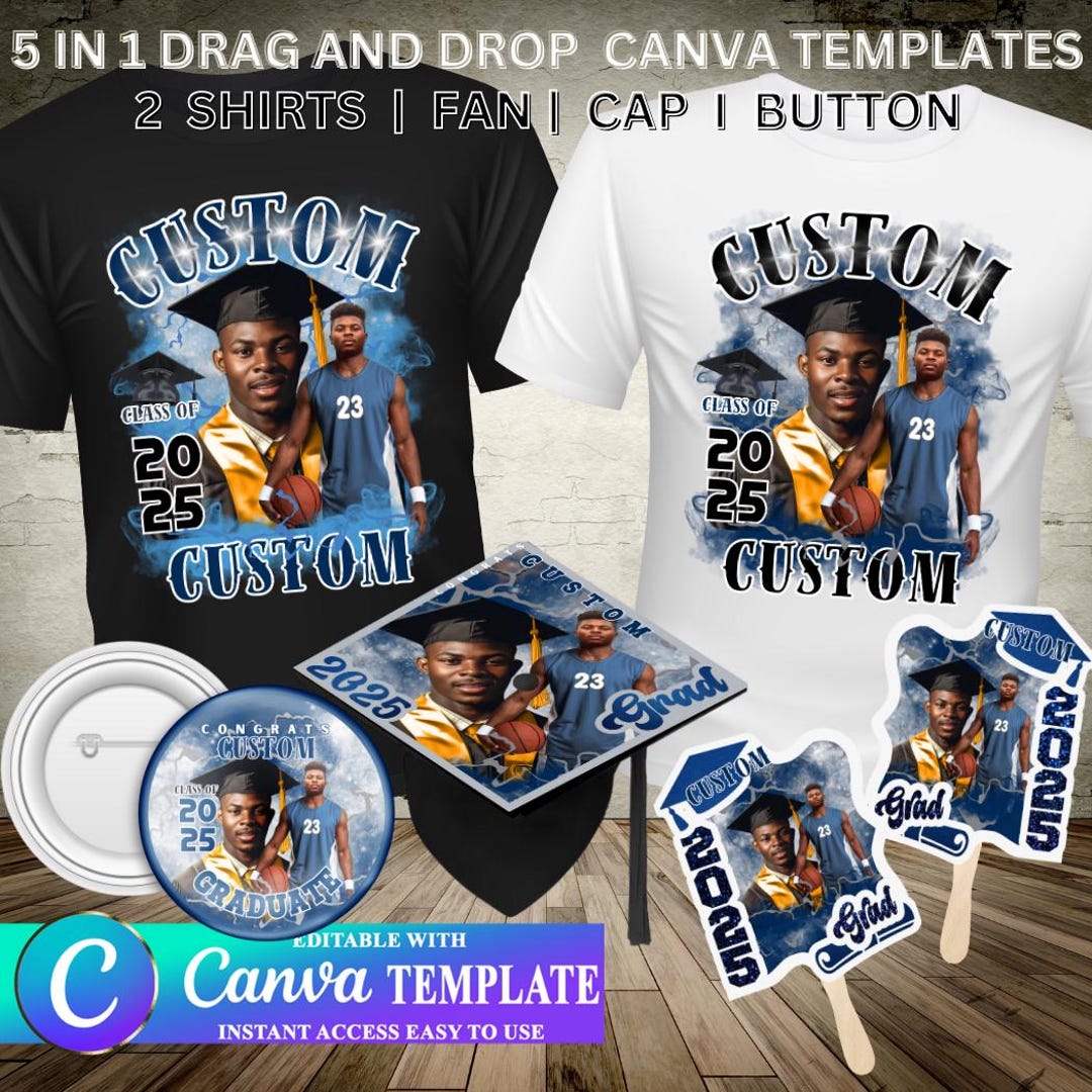 Editable Navy Blue Templates Customizable Navy Blue Graduation Shirt ...