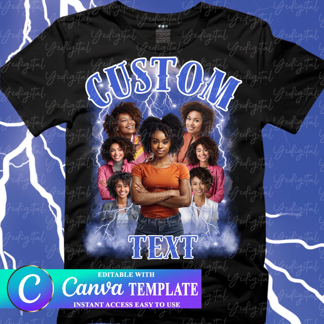 CUSTOM Your Bootleg Design, Customize Text Bootleg Idea, Blue Color ...