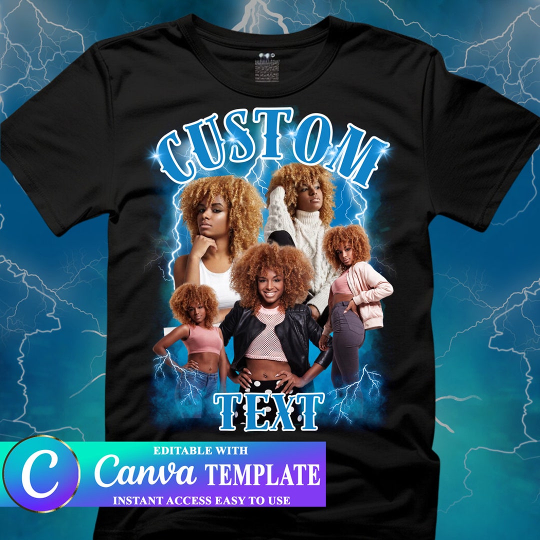 CUSTOM Your Bootleg Design, Customize Text Bootleg Idea, Blue Color ...