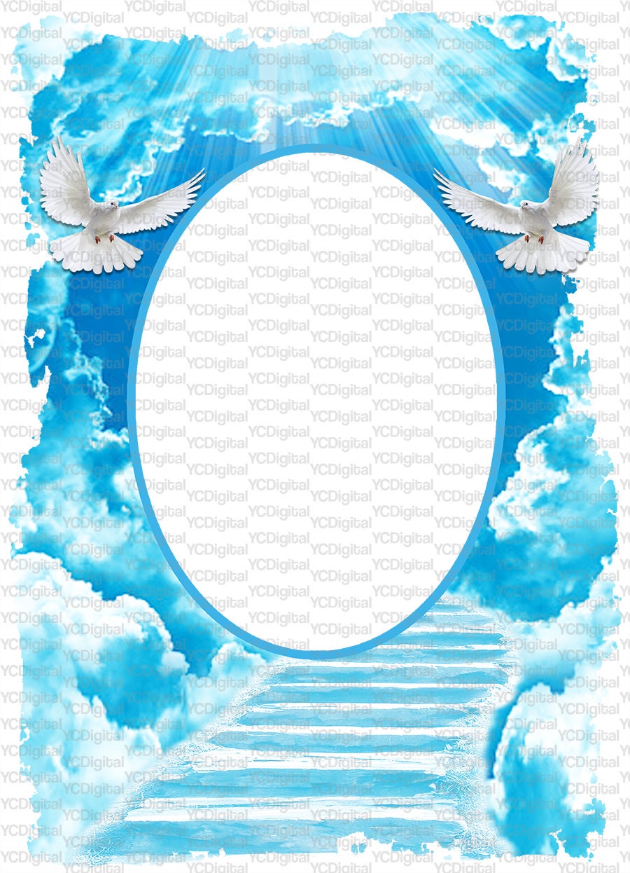 Rest in Peace Digital Download, Custom Oval Shape in Loving Memory Sky ...