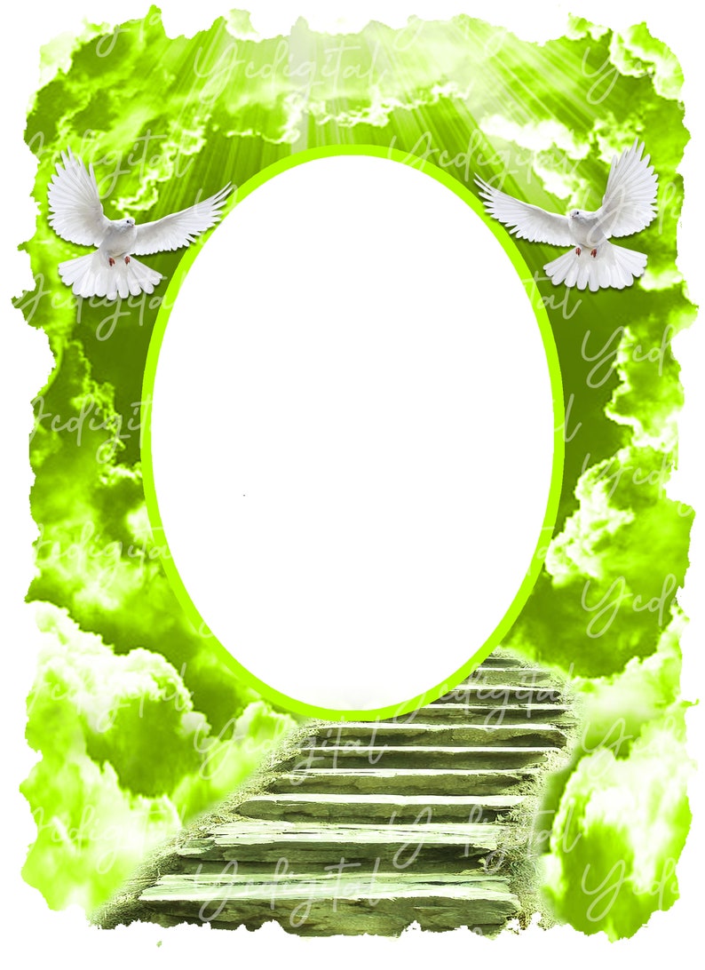 Green Sky Heaven Digital Download, Custom Oval Shape in Loving Memory ...