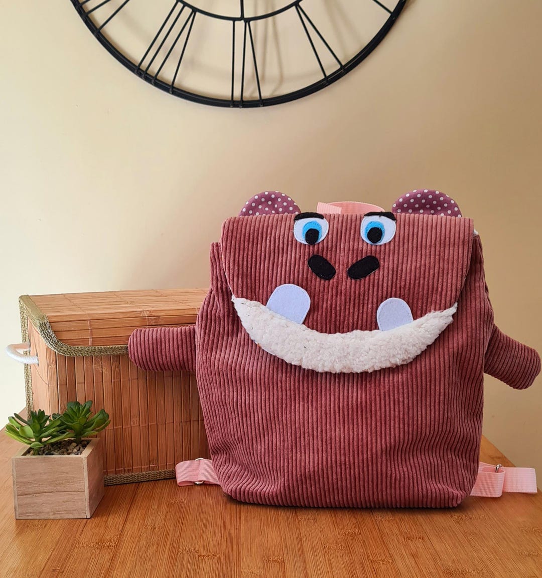 Handmade Pink Hippo Corduroy Children's Animal Backpack - Etsy