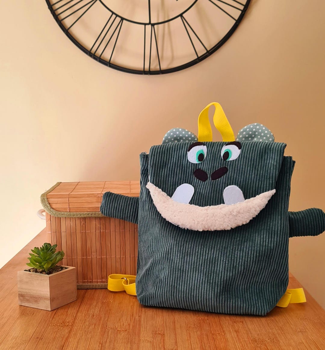 Handmade Green Hippo Corduroy Children's Animal Backpack - Etsy