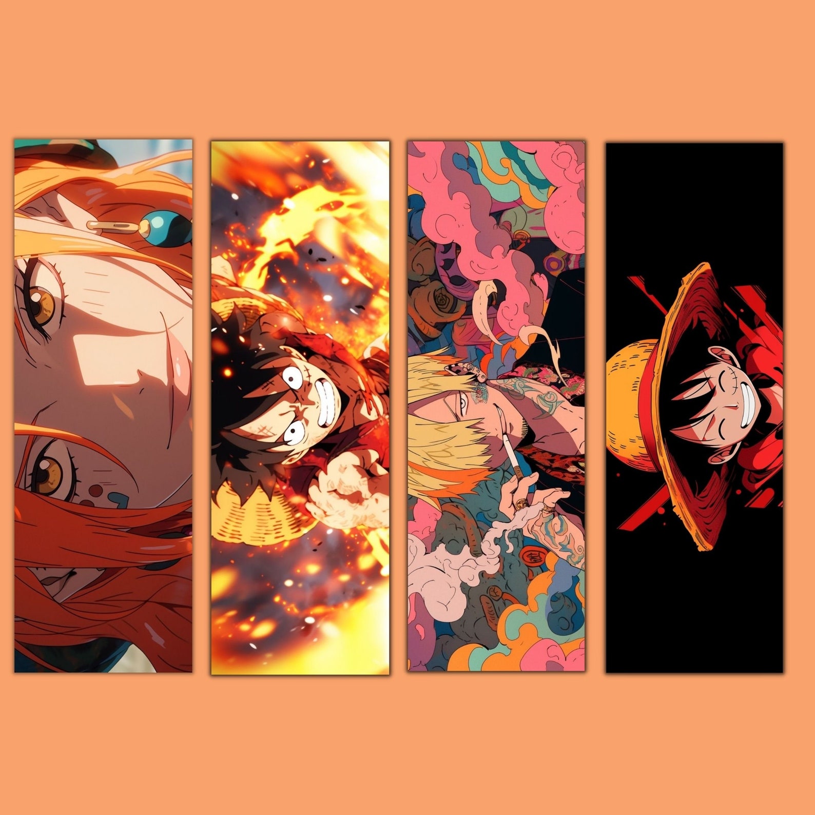 One Piece Bookmarks Set of 7 Anime Bookmarks Luffy Nami Zoro - Etsy