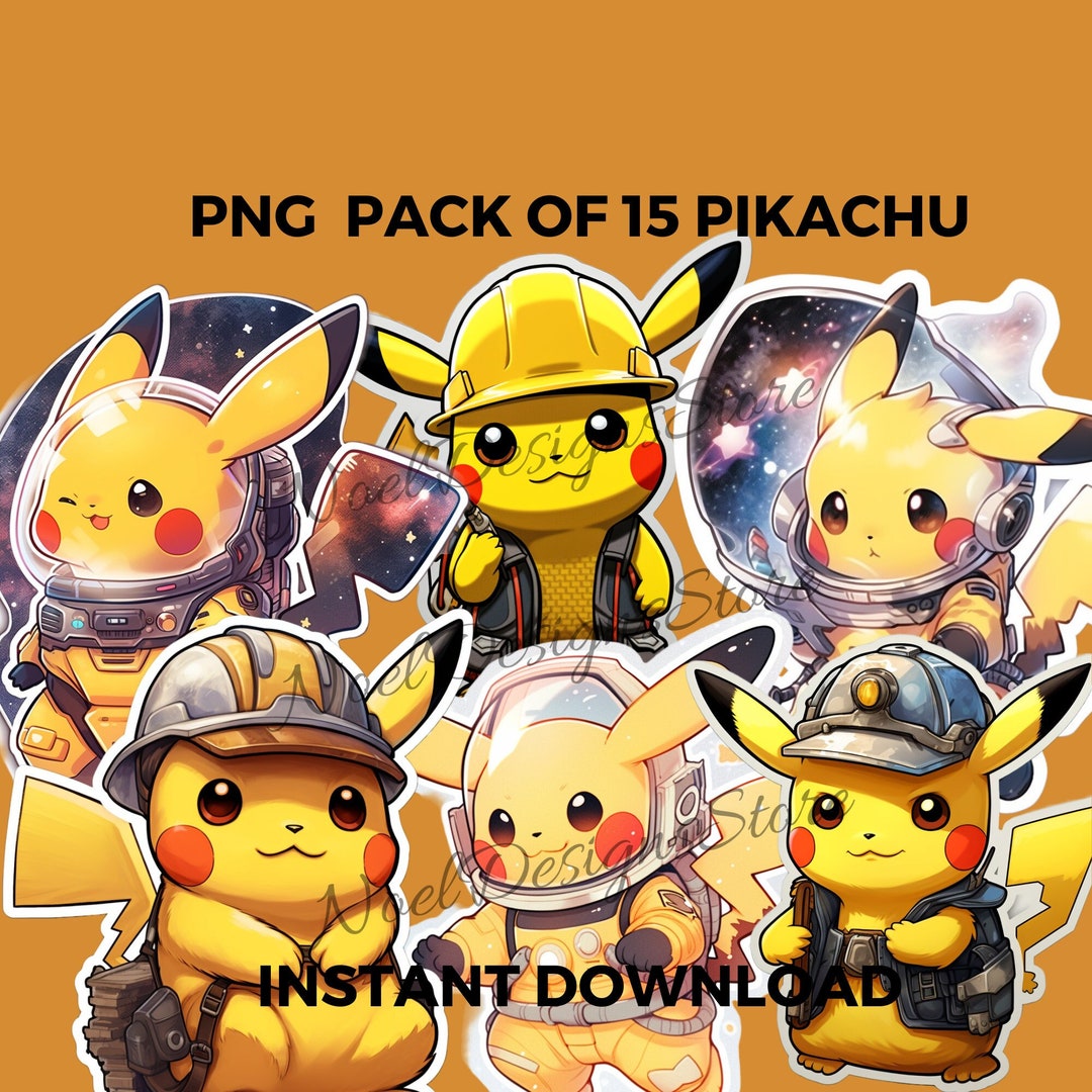 Pikachu Sticker PNG Pokémon PNG Stickers Cute Pikachu - Etsy