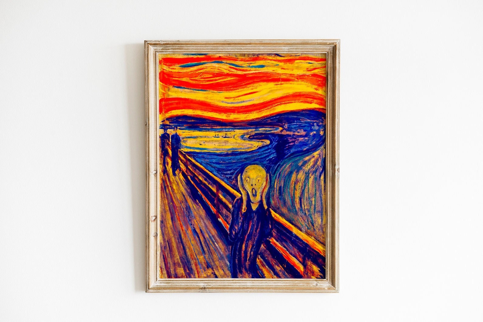 The Scream Painting by Edvard Munch in a Colorful Recreation in Blue ...