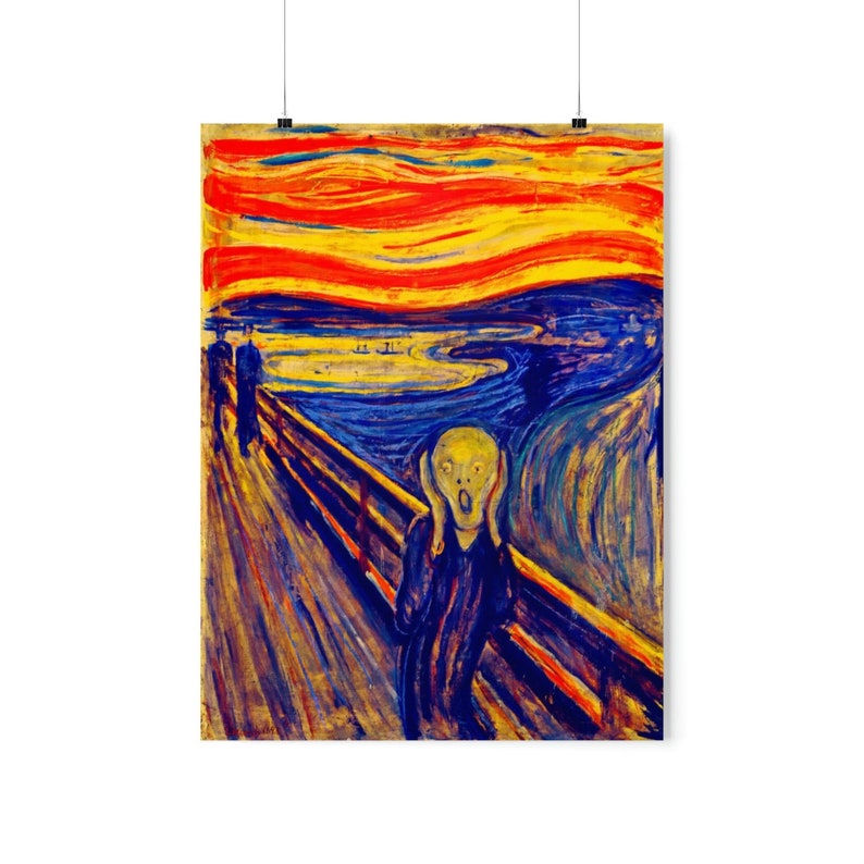 The Scream Painting by Edvard Munch in a Colorful Recreation in Blue ...