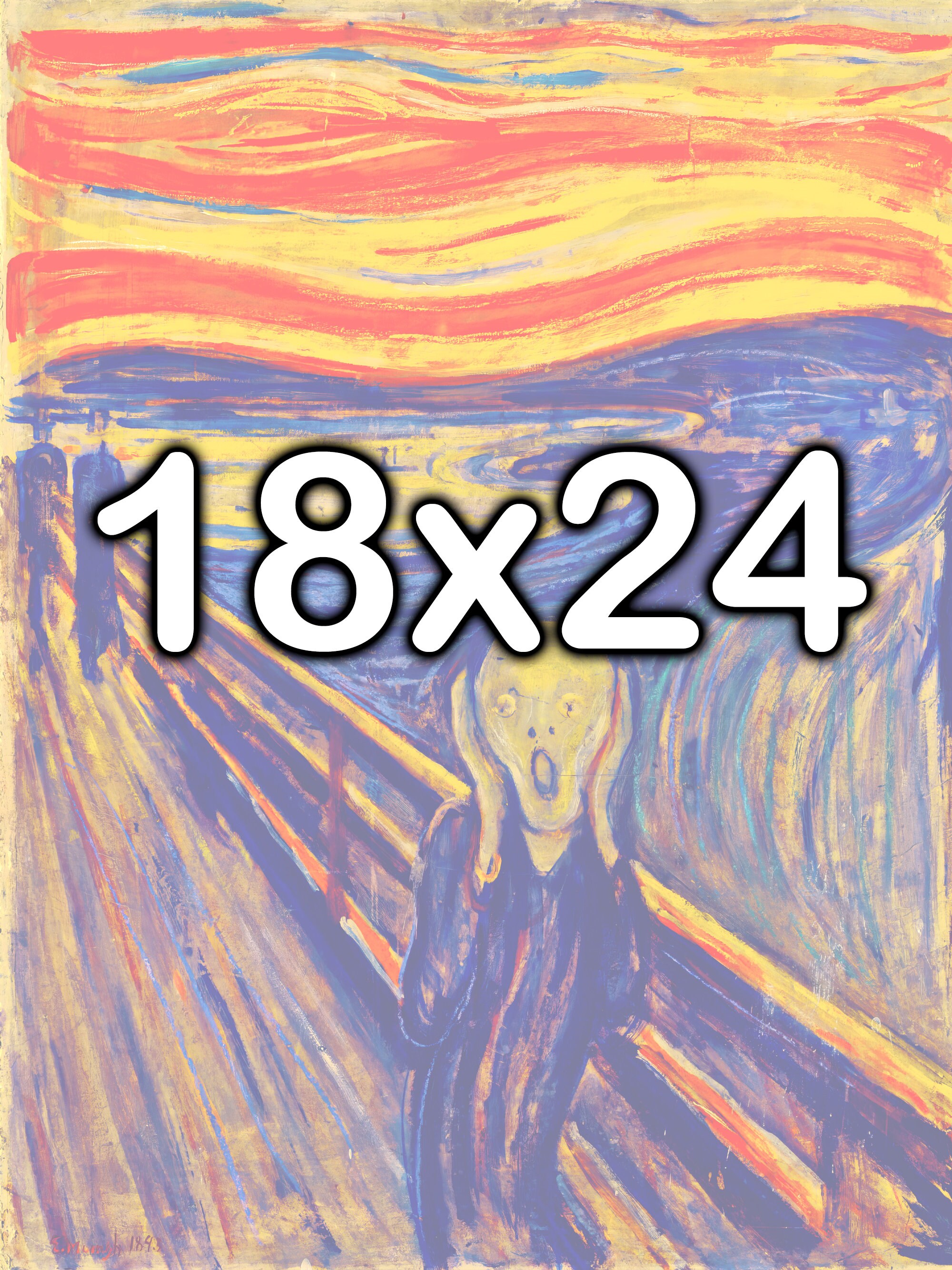 The Scream Painting by Edvard Munch in a Colorful Recreation in Blue ...