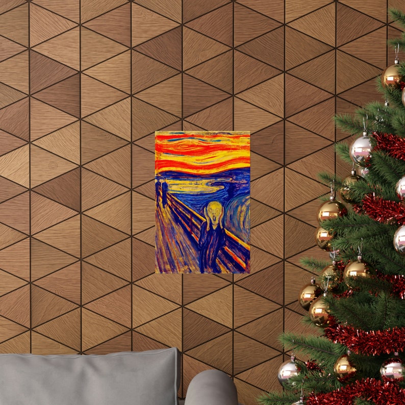 The Scream Painting by Edvard Munch in a Colorful Recreation in Blue ...