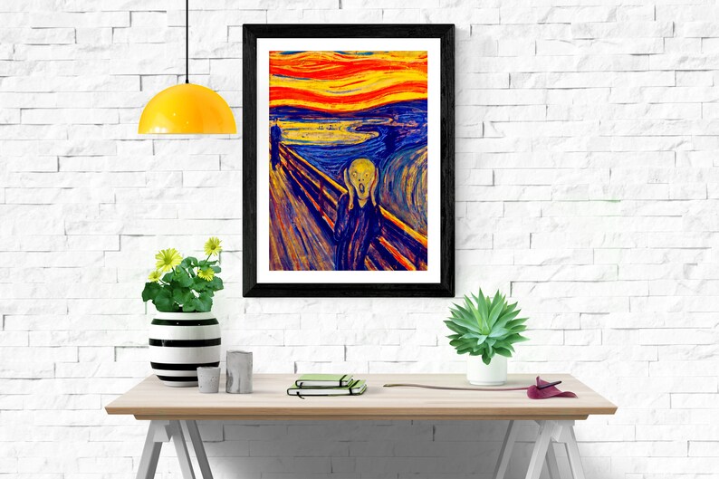 The Scream Painting by Edvard Munch in a Colorful Recreation in Blue ...