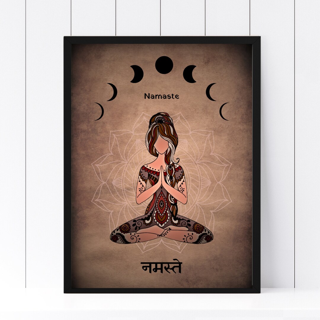 Namaste Wall Print | Sanskrit Art | Yoga Home Decor | Valentines Gift ...