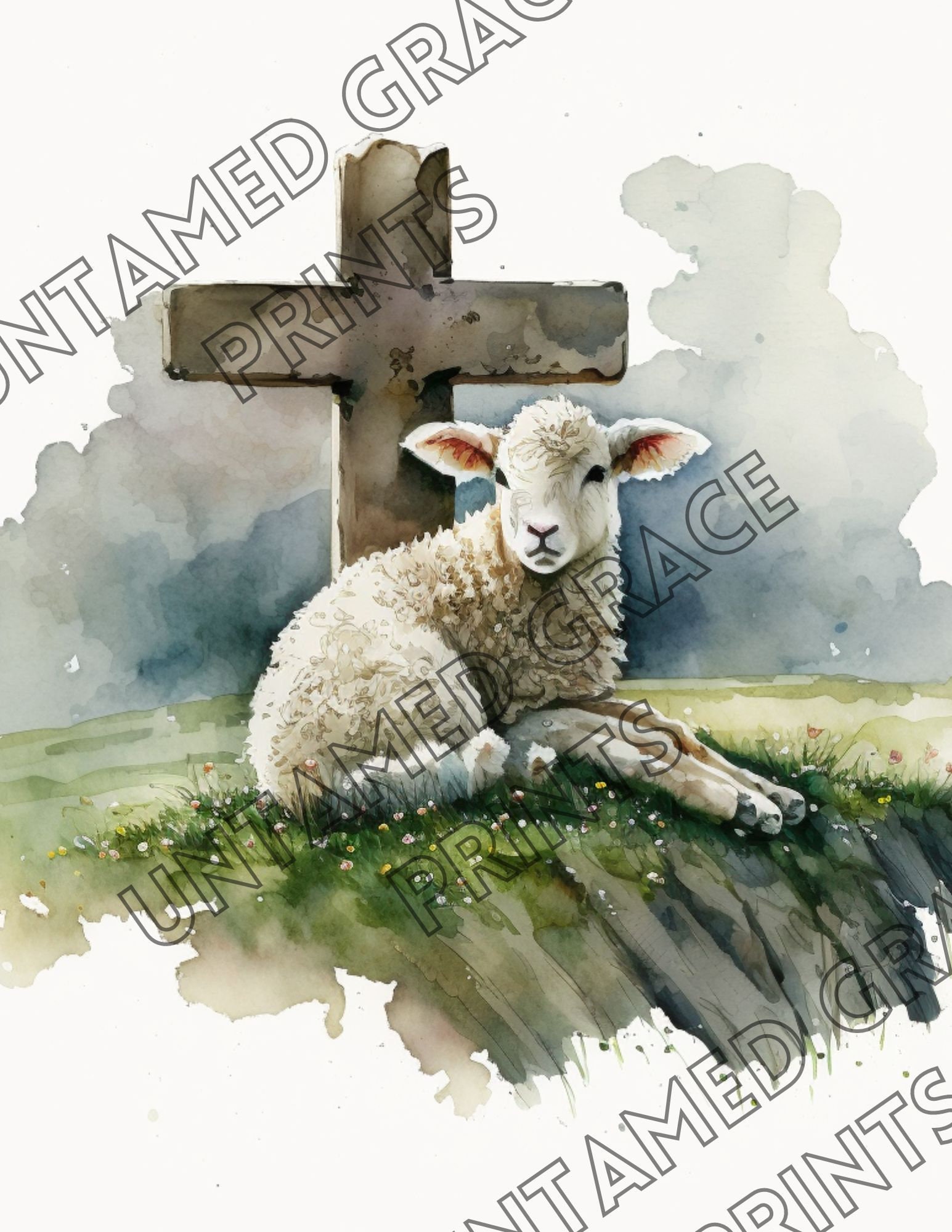 Lamb Cross Religious Printable Art Christian, Lamb of God, Easter ...