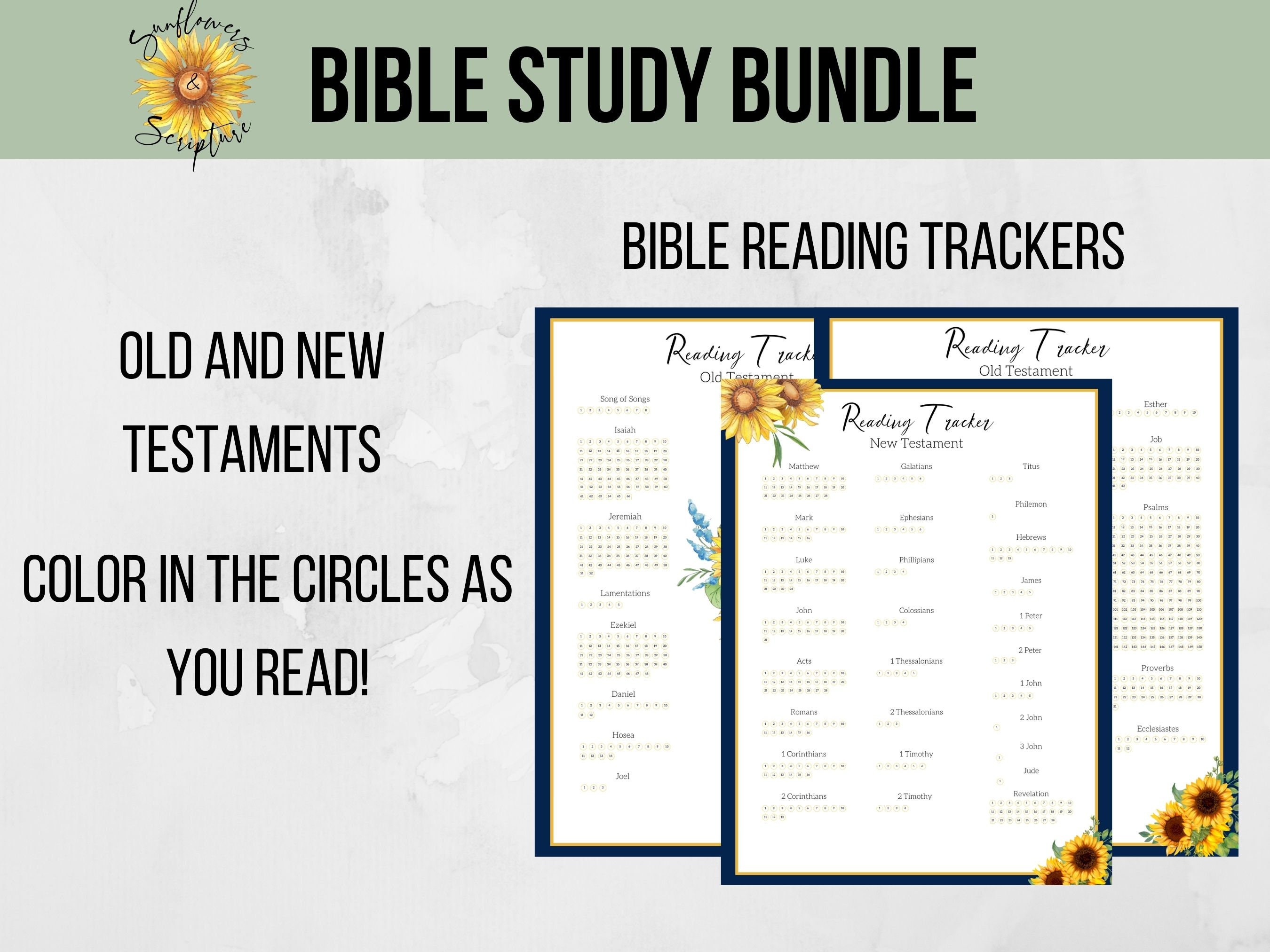 Printable Bible Study Bundle Old and New Testament Bible Reading ...