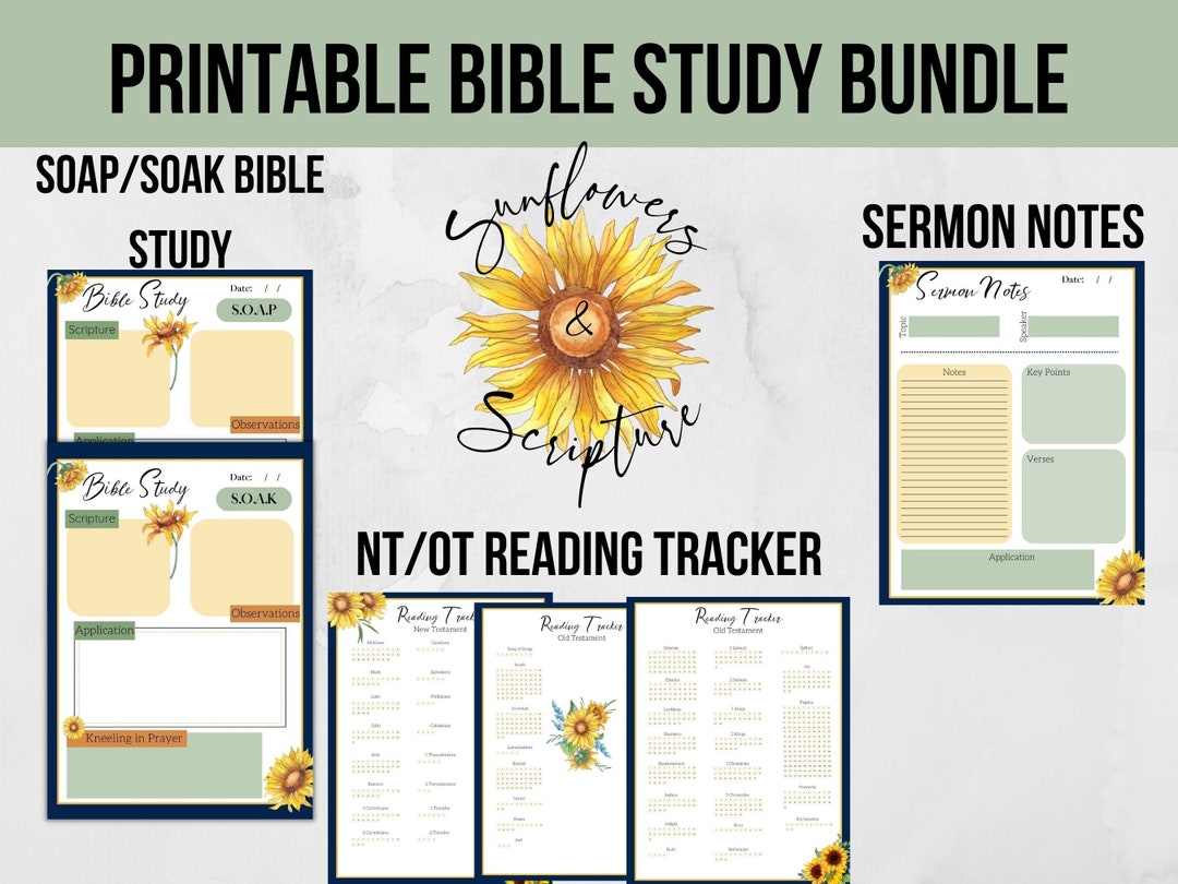 Printable Bible Study Bundle Old and New Testament Bible Reading ...
