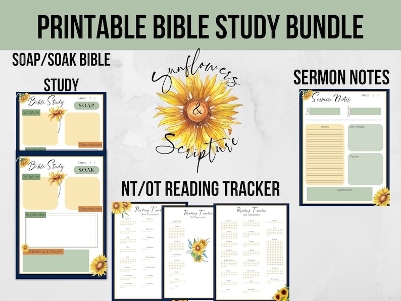 Printable Bible Study Bundle Old and New Testament Bible Reading ...
