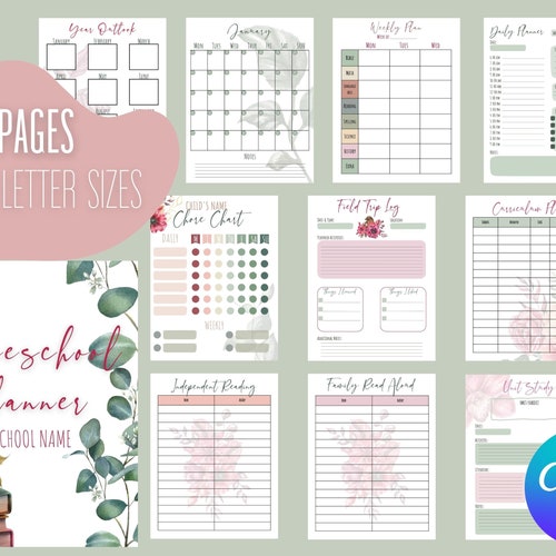 Homeschool Planner Editable Canva Template Editable - Etsy