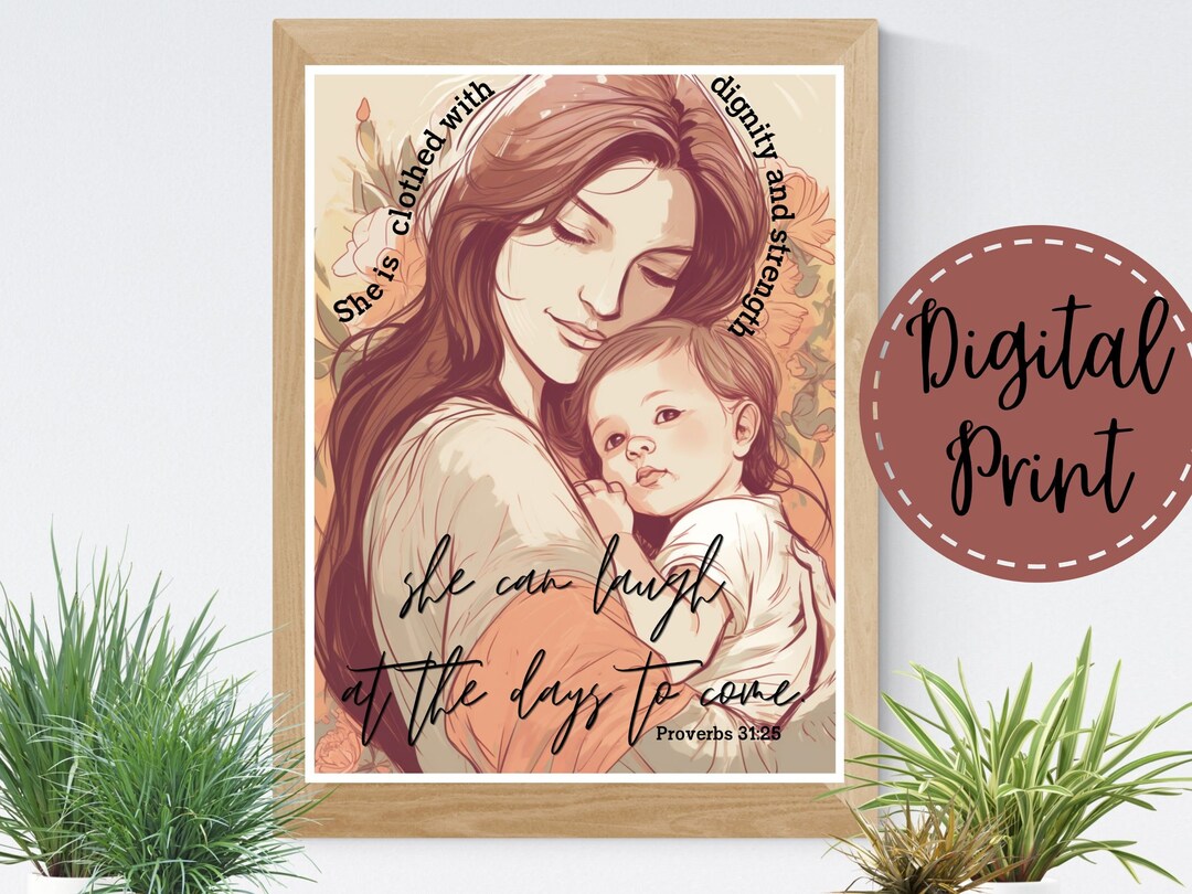 Mother's Day Printable, Bible Verse Mother, Mom Gift, Mother's Day Gift ...