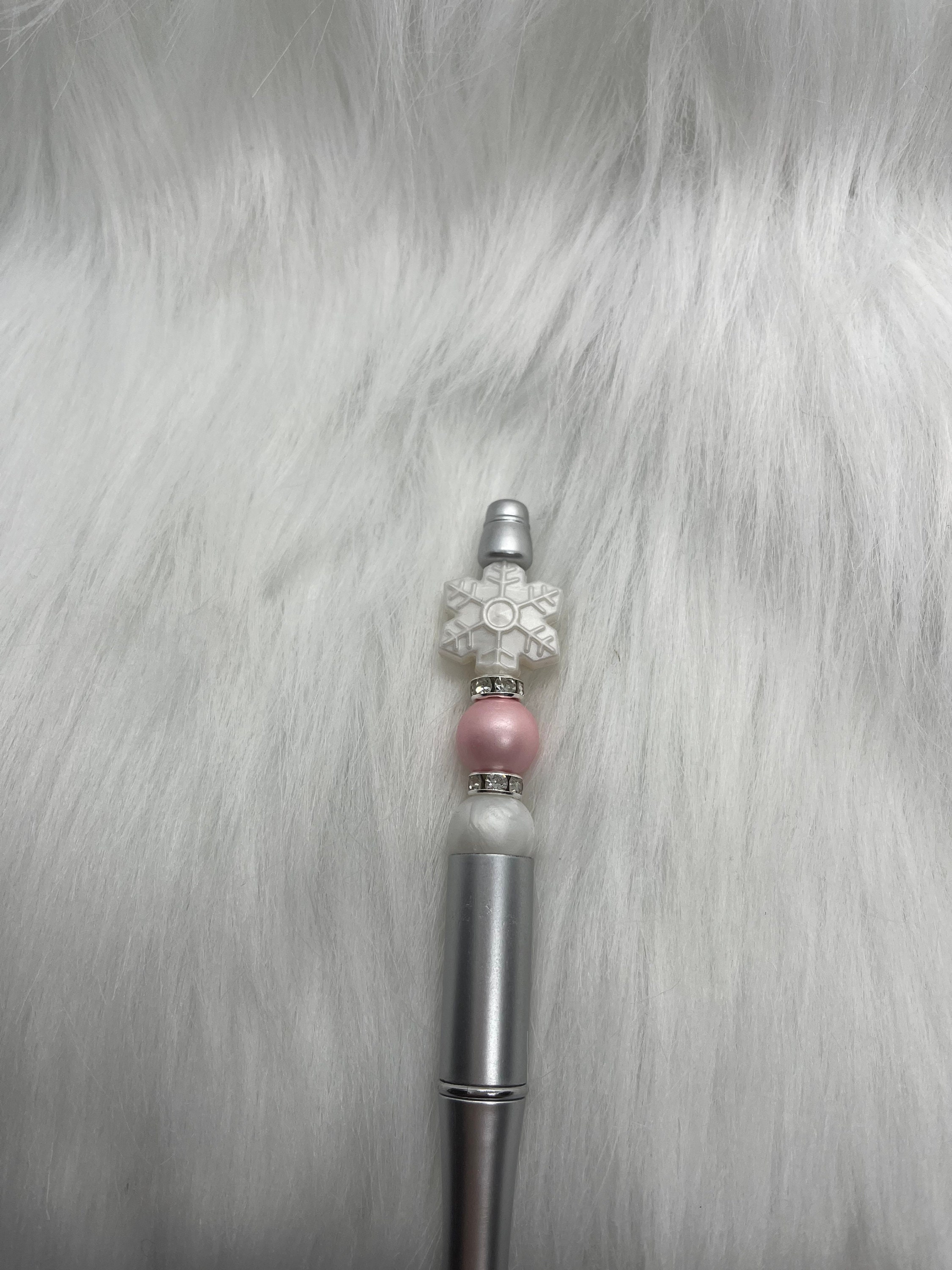 Snowflake Pen, Custom Bead Pens, Snow, Cute, Winter, Personalized Gifts ...