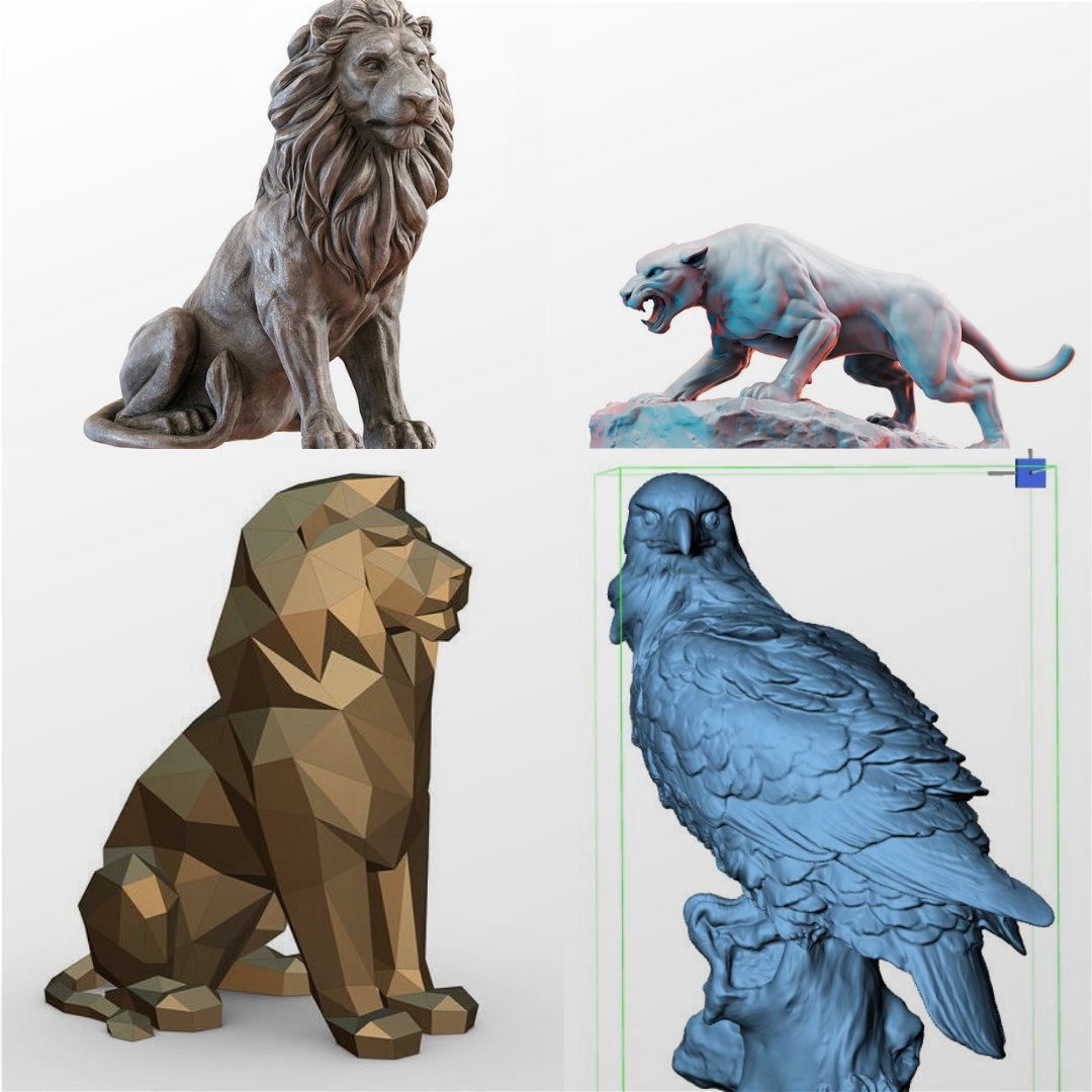 3d Stl Animal Model, 3d Stl Pack, 4 Different Stl Model, 3d Printer and ...