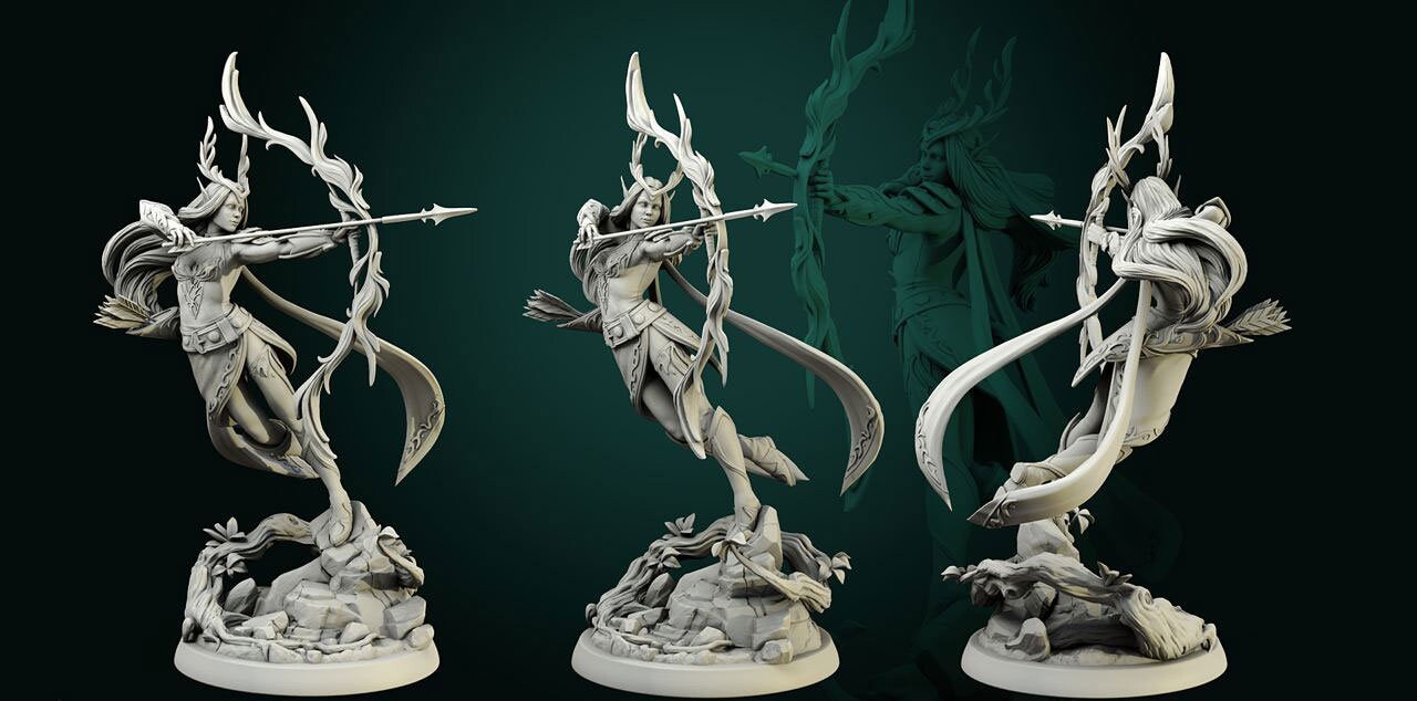 3d Stl Archer Woman Figure Drawing File,digital Drawing File,3d Printer ...