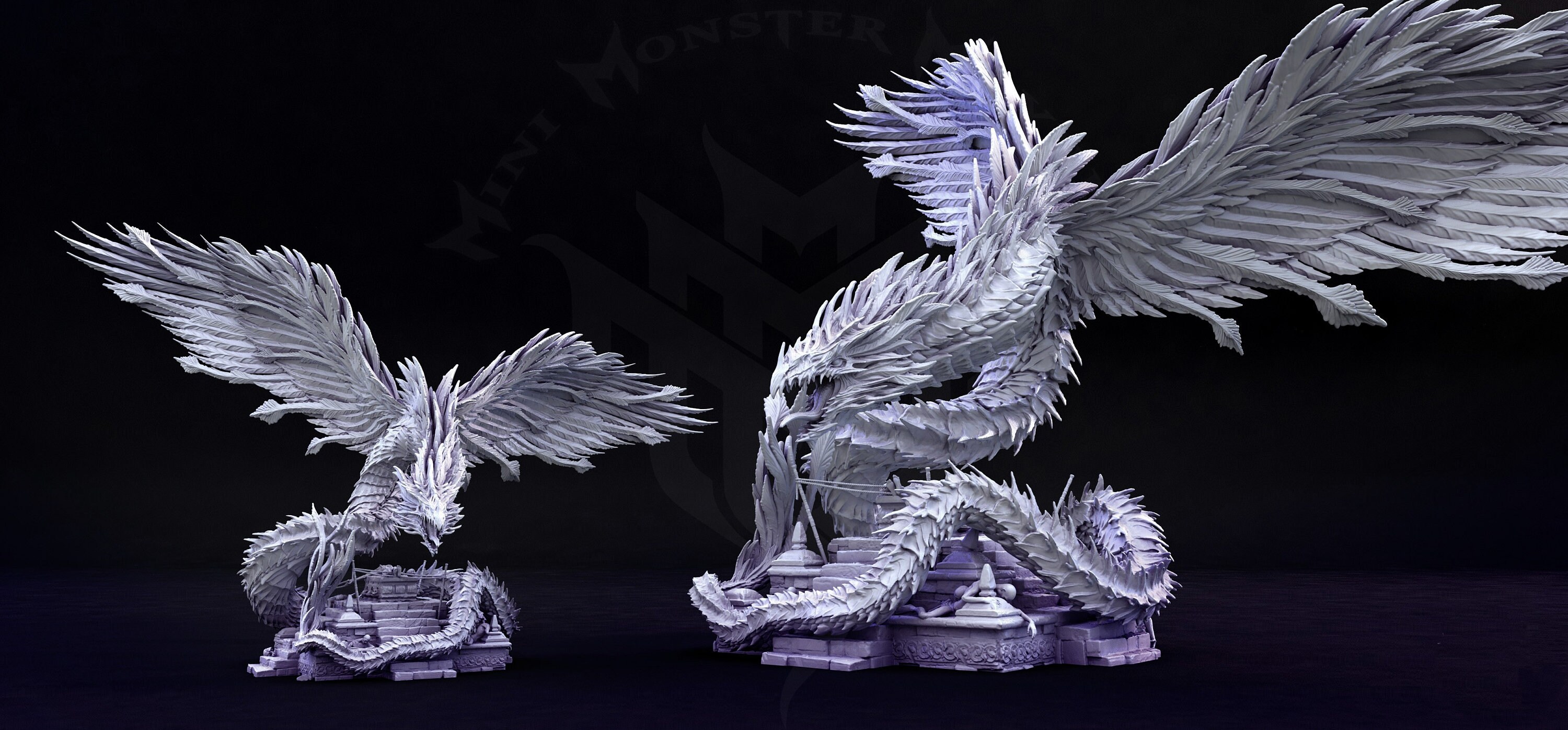 3d Stl Dragon and Grave Figure Drawing File,digital Drawing File,3d ...