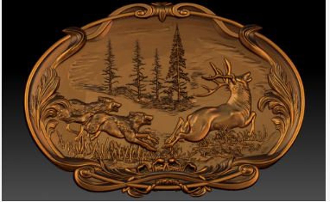 3d Hunting Relief Model-stl Files, Vcarve Files, Cnc Machine 3d Printer ...