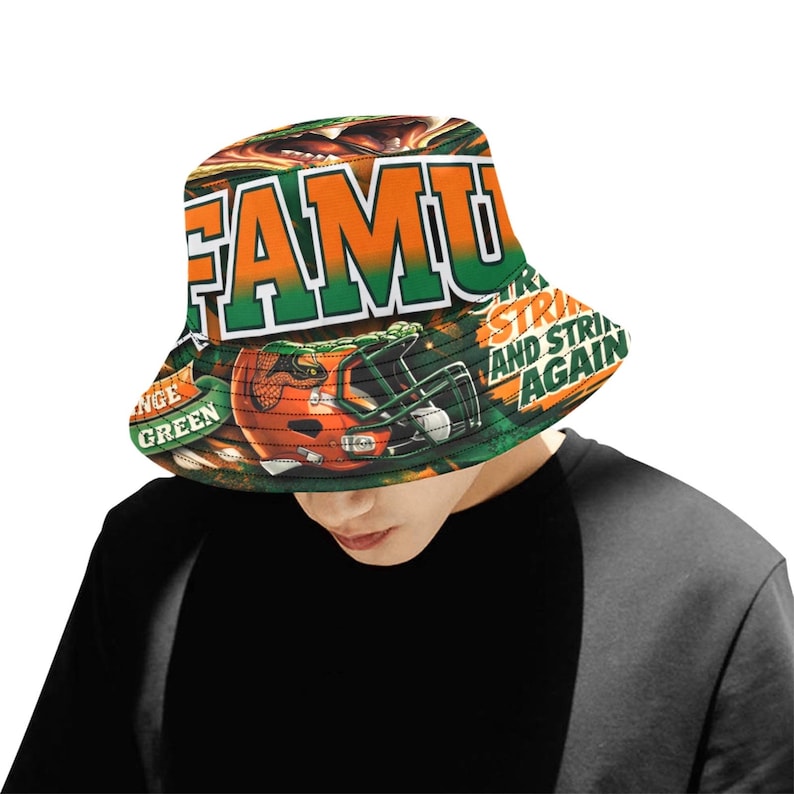 Famu Bucket Hat, Rattlers, Orange and Green - Etsy