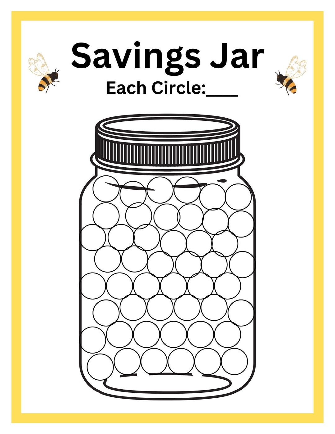 Savings Challenge Jar/ Saving Money/ Budgeting/ Cash Envelope System ...