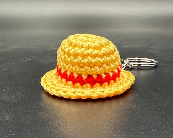 One Piece Keychain Luffy Straw Hat Keychain Luffy One Piece Luffy Hat ...