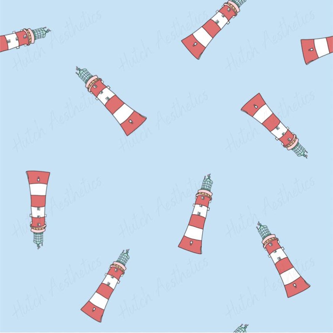 Lighthouse, Coastal, Beach, Wallpaper, Wrapping Paper, Nautical, Marine ...