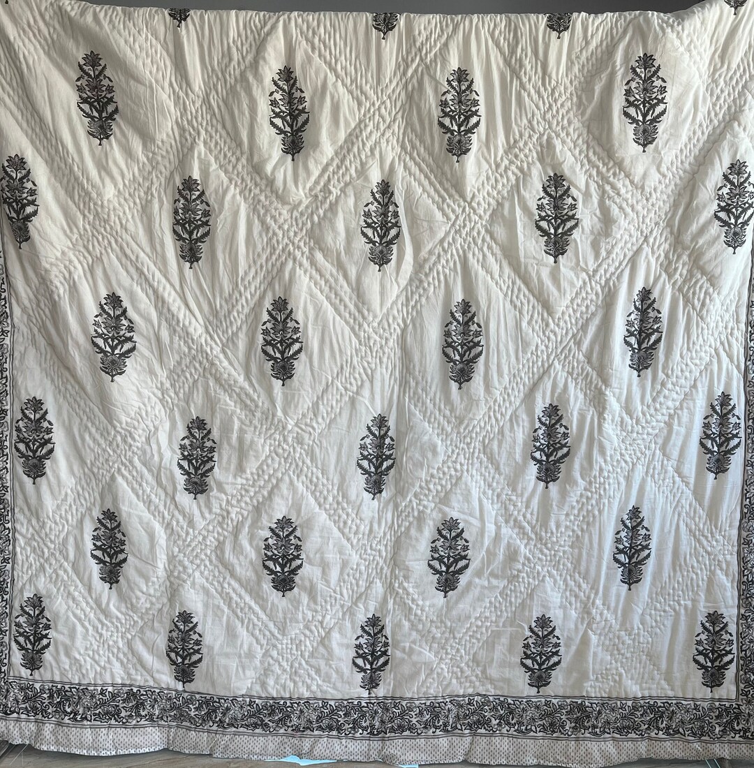 Traditional indian Quilt Block Print light Weight Queen - Etsy