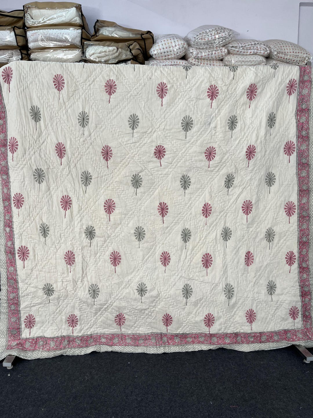 Traditional Jaipuri Razai, Blue Quilt, Lightweight, Handmade Quilt ...