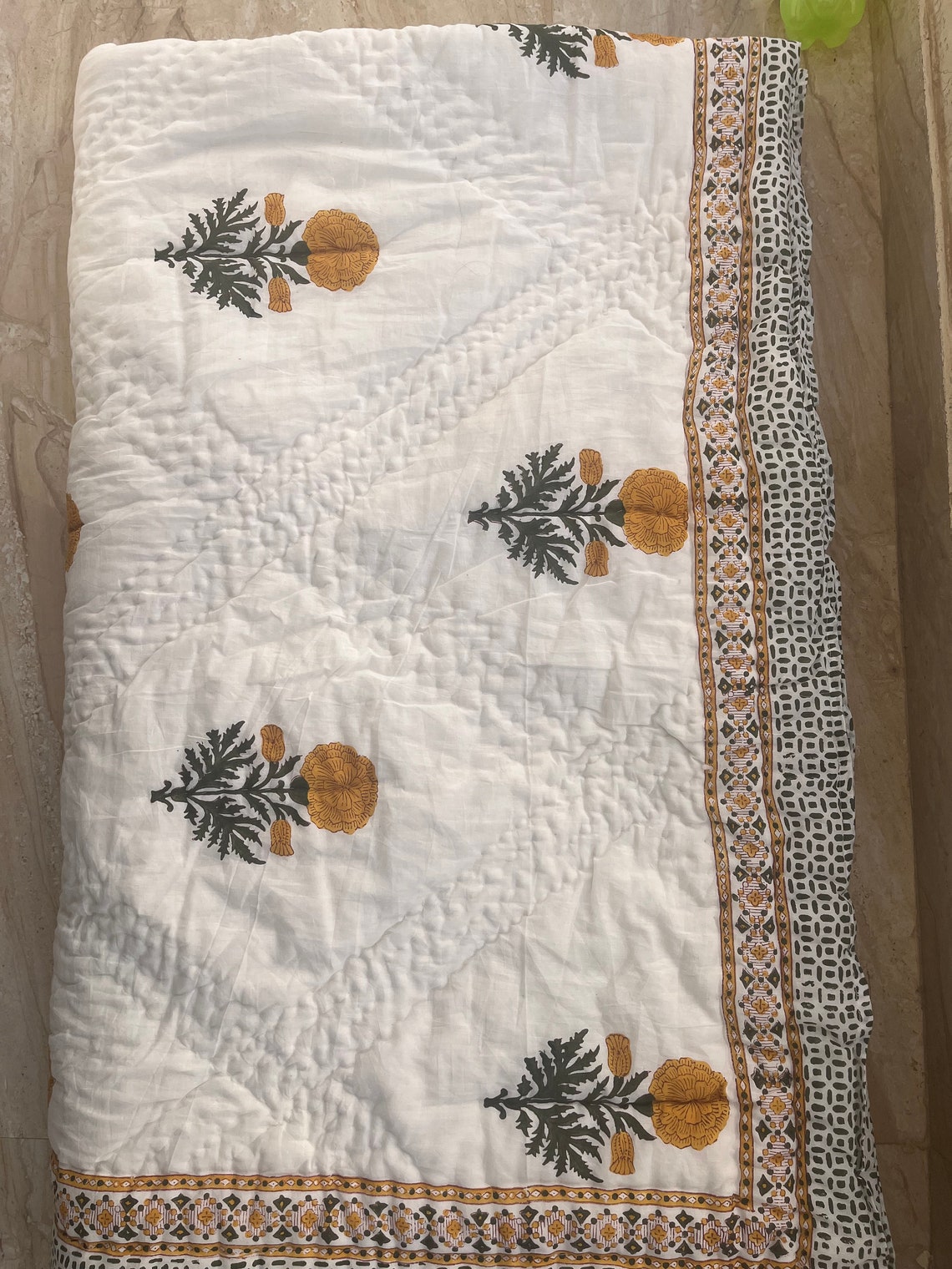 Traditional ‘indian Quilt , Block Print ,light Weight, Queen Size,100% ...