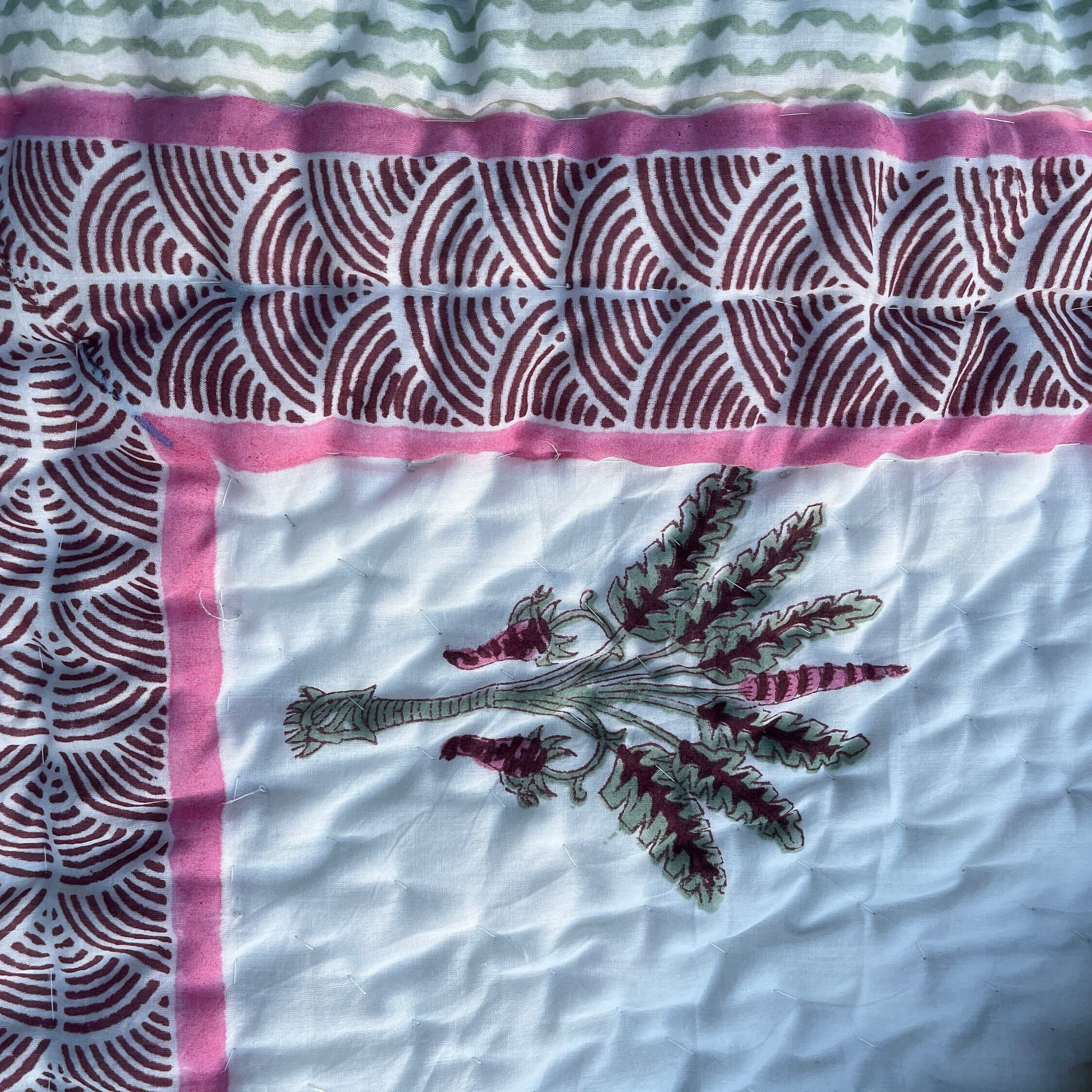 Traditional Indian Quilt, Pink Colour Quilt, Cotton Fabric, Natural ...