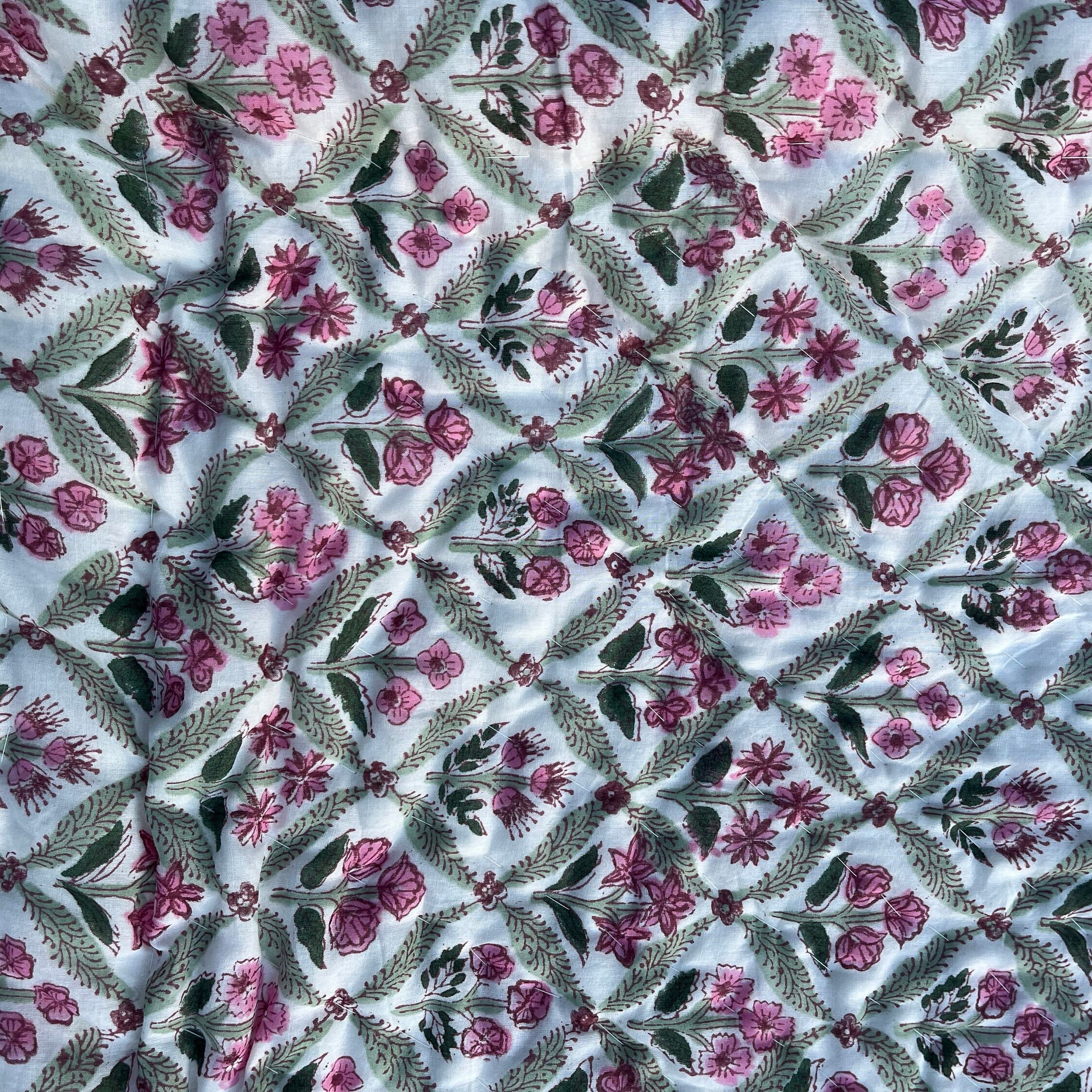 Traditional Indian Quilt, Pink Colour Quilt, Cotton Fabric, Natural ...