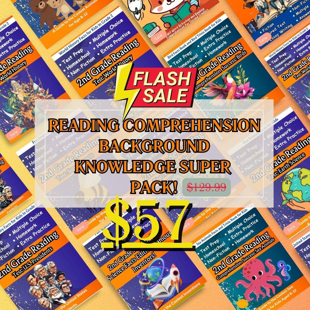 Grade 2 Reading Comprehension Background Knowledge Super Pack - Etsy