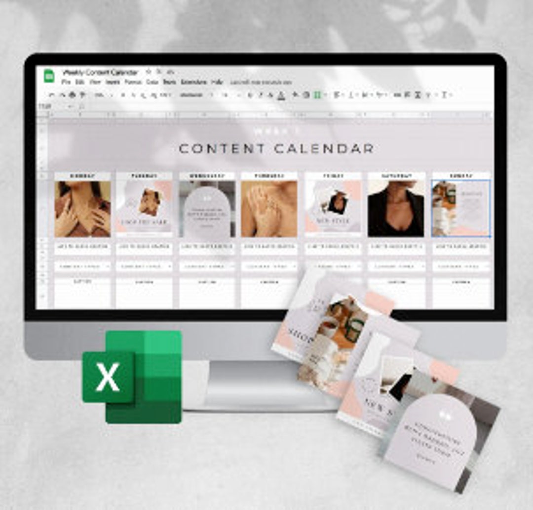 Instagram Content Planner Google Sheets Monthly Planner Weekly Easy to ...