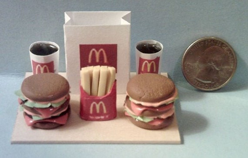 1/6th Scale Miniature Mcdonalds Food Set Photography Props - Etsy