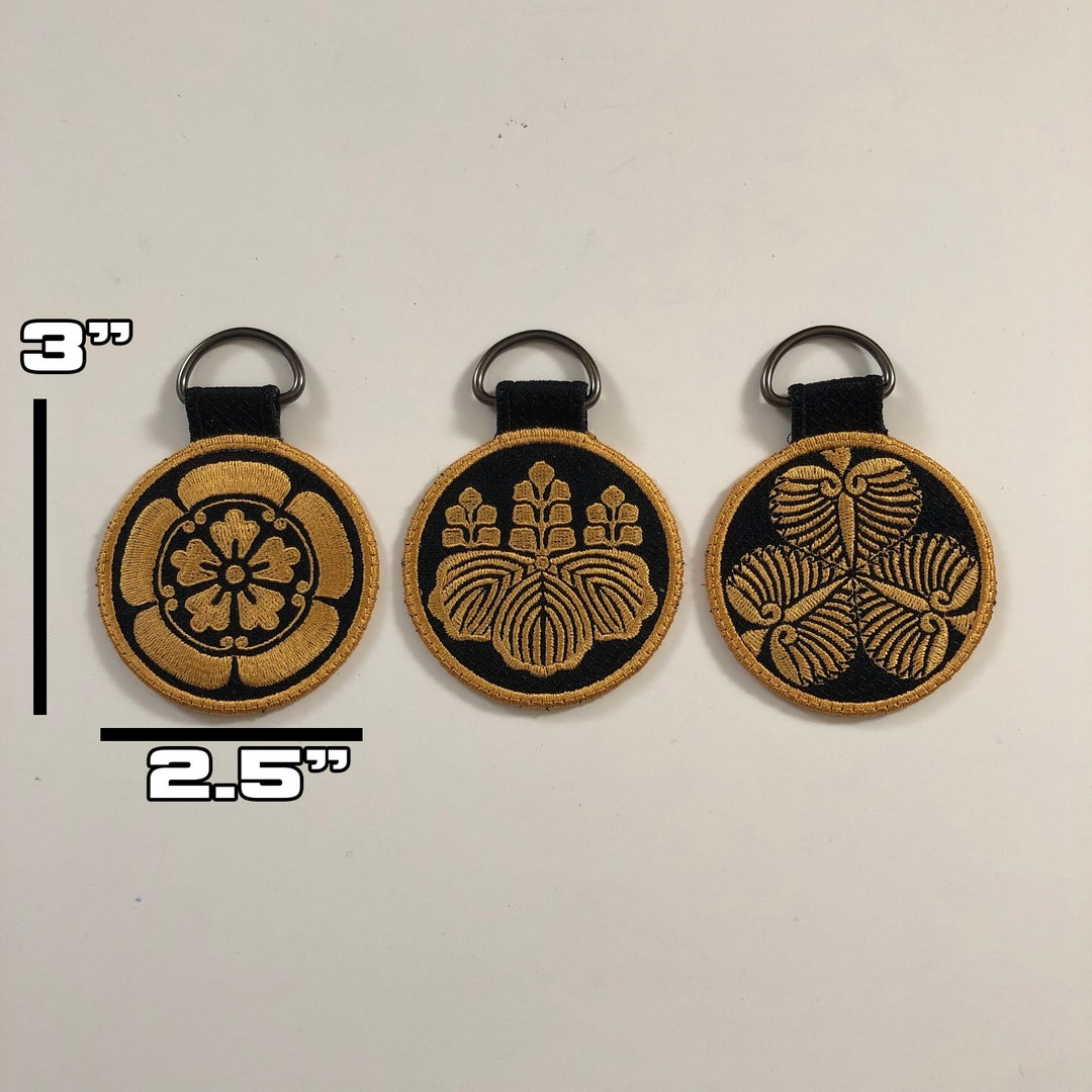 Samurai Crest Embroidered Keychain Nobunaga Oda, Hideyoshi Toyotomi ...