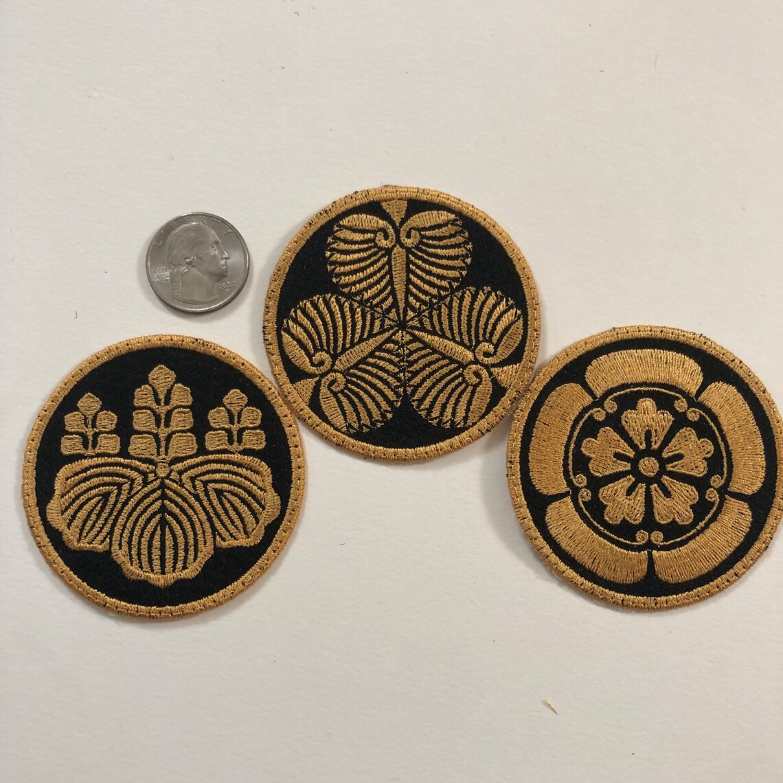 2.5 Samurai Crests set of 3 Nobunaga Oda, Hideyoshi Toyotomi, Ieyasu ...