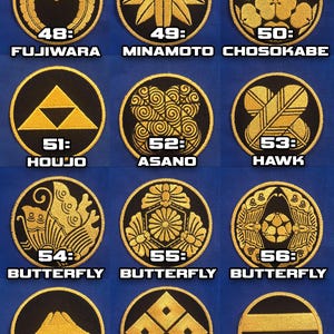 Custom Japanese Family Kamon Samurai Crest Embroidered Iron on Patches ...