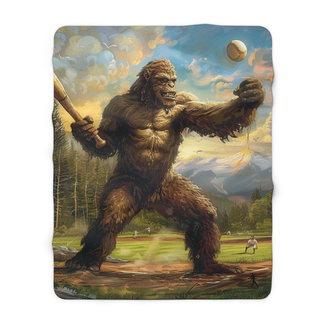 Bigfoot Baseball Fleece Blanket - Etsy