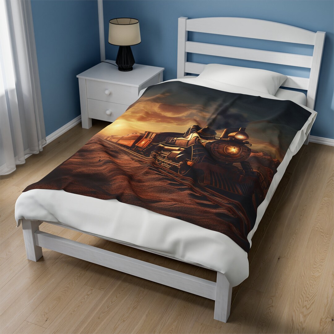 Train Plush Blanket - Etsy