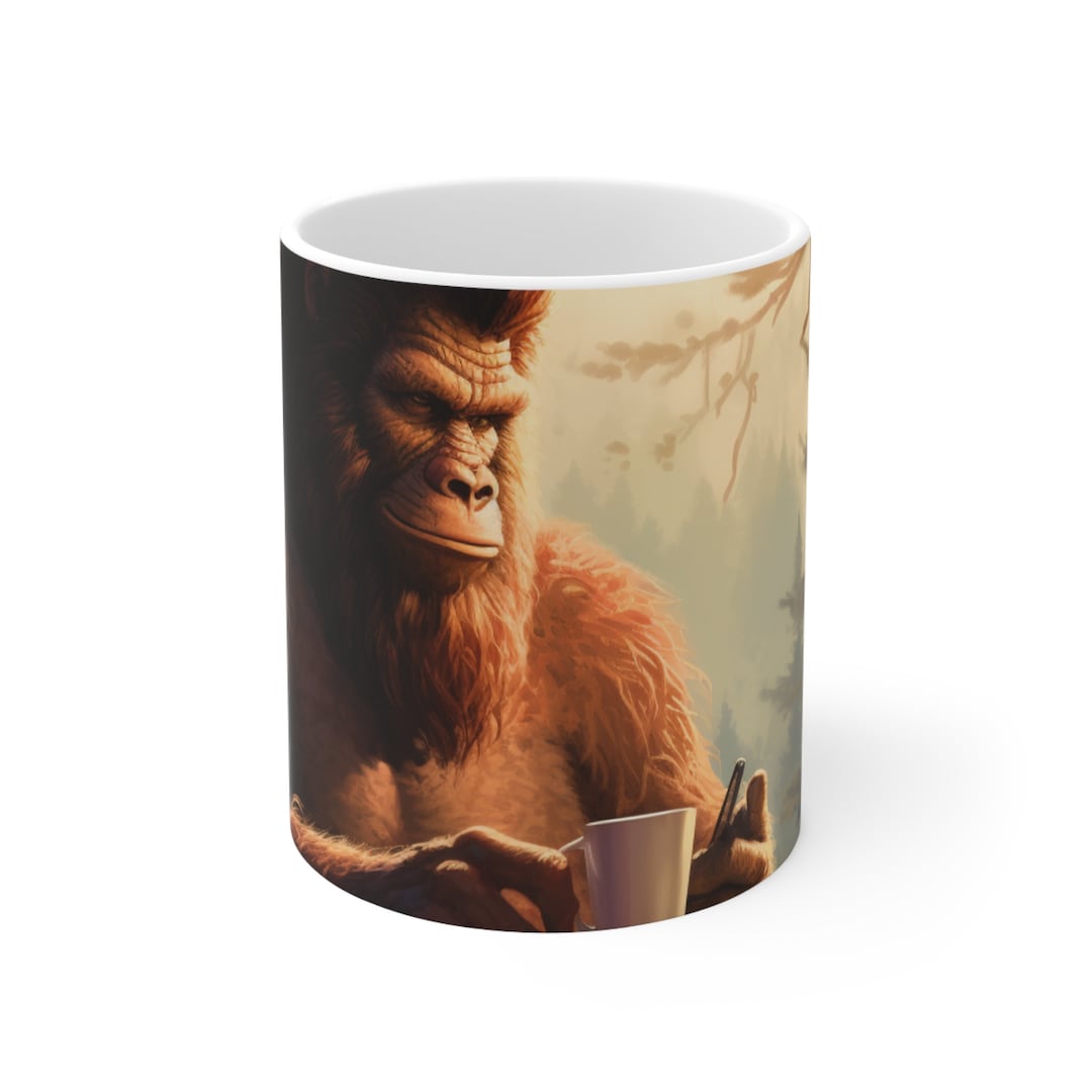 Bigfoot Drinking Coffee - Etsy